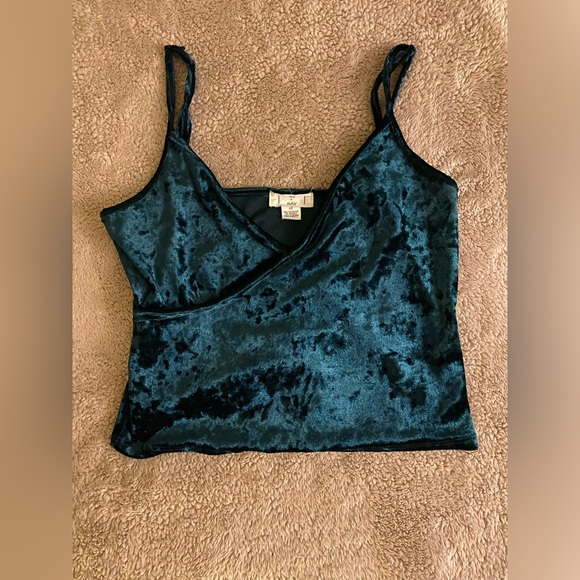 Tilly's | Tops | Green Velvet Crop Top | Poshmark